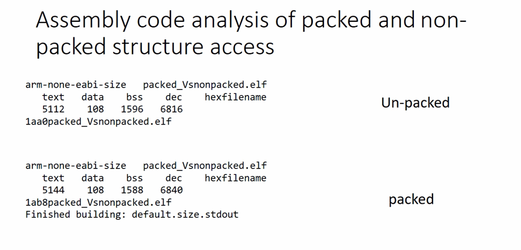 Assembly Code Analysis: Packed vs. Non-Packed Structure Access