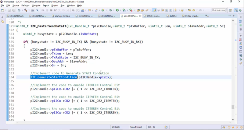 STM32 I2C Lecture 43: Implementation of I2C interrupt-based APIs