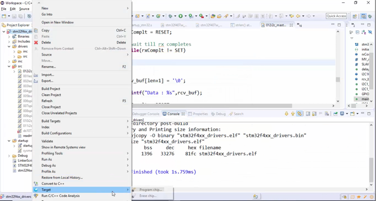 STM32 I2C Lecture 53- Exercise : Testing I2C interrupt APIs part 1