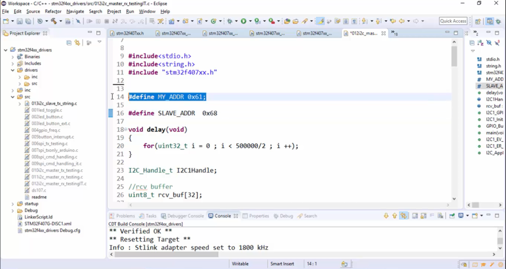 STM32 I2C Lecture 59 - Exercise: Coding Part 1