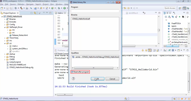 FreeRTOS Lecture 39 - Exercise: Testing our hello world application ...