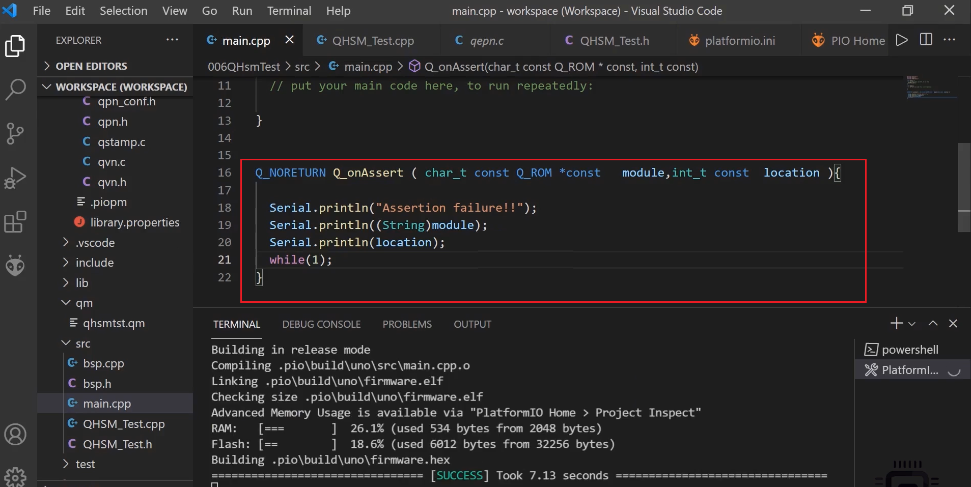 Adding assertion failure callback function - Finite State Machine (FSM)