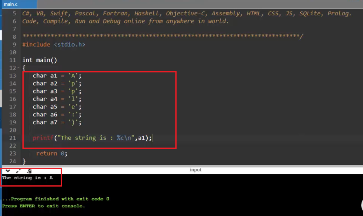 ASCII Code - Table of ASCII characters and Example